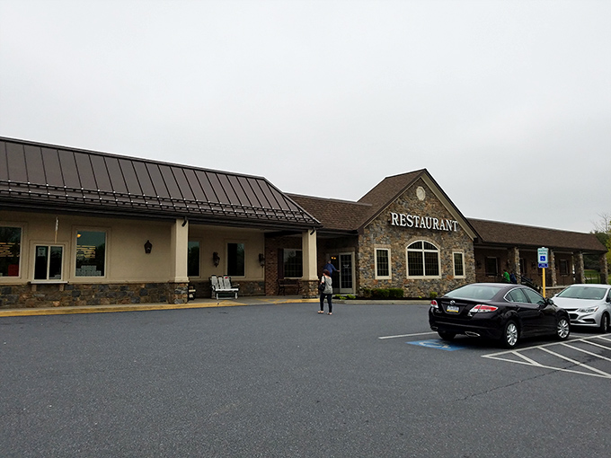 Stone and brick fa&ccedil;ade that says "come in and stay awhile" without saying a word. Pennsylvania Dutch hospitality starts at the curb.