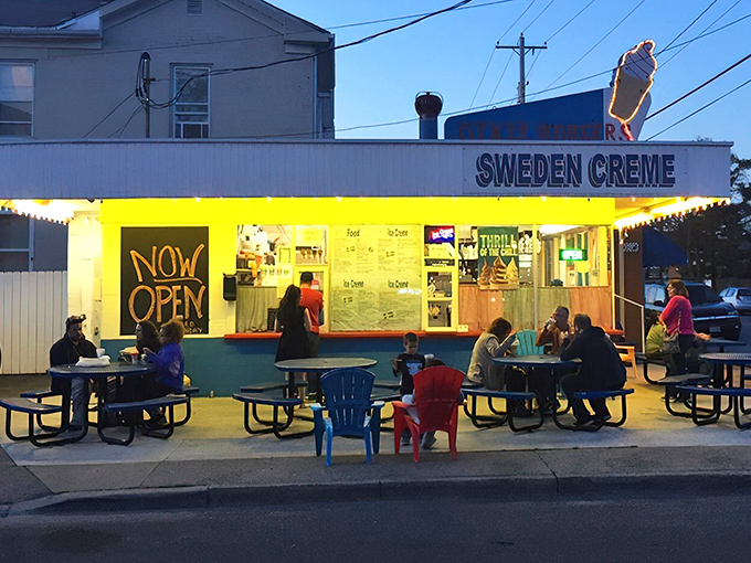 The iconic Sweden Creme stands proud in Hamilton, its giant ice cream cone sign practically winking at passersby like a sweet beacon of hope on a summer day.