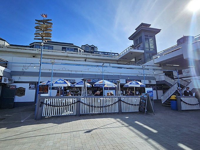 The unassuming entrance to seafood paradise. No fancy frills needed when the ocean's bounty speaks for itself.