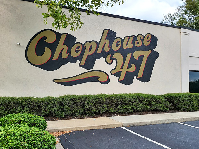 The exterior beckons with twinkling lights wrapped around trees, promising an evening of culinary delight that begins the moment you arrive.