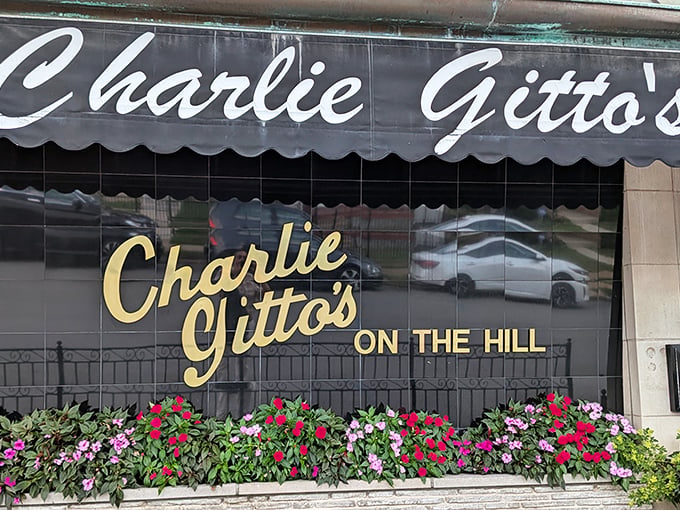 The classic brick fa&ccedil;ade of Charlie Gitto's On The Hill stands as a culinary landmark in St. Louis, promising Italian delights behind those wooden doors.