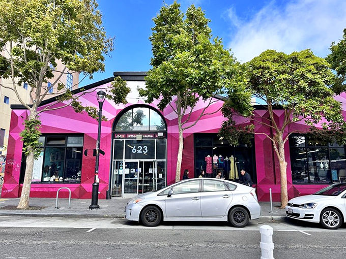 The hot pink exterior of Community Thrift Store isn't just eye-catching&mdash;it's a beacon of bargain-hunting hope in San Francisco's Mission District.
