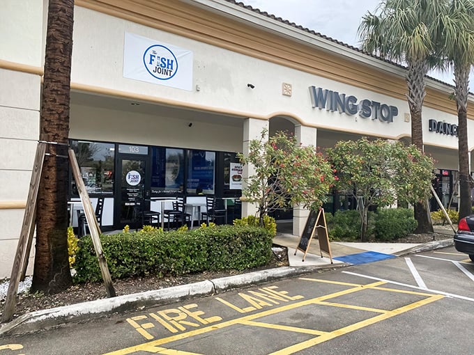 Nestled between palm trees and neighboring shops, The Fish Joint's unassuming strip mall location is Florida's version of a culinary speakeasy.