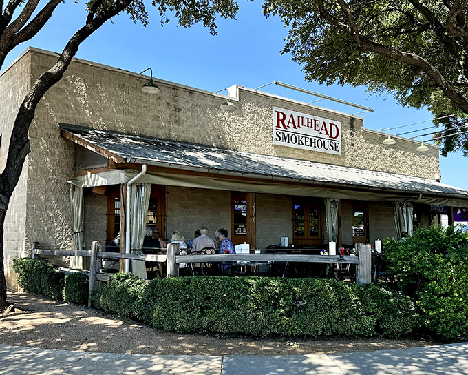The unassuming stone exterior of Railhead Smokehouse hides a temple of Texas barbecue greatness within. Some treasures don't need flashy packaging.