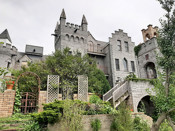 RavenStone Castle rises from the Illinois prairie like a medieval mirage, its stone towers and crenellations defying both geography and expectations.