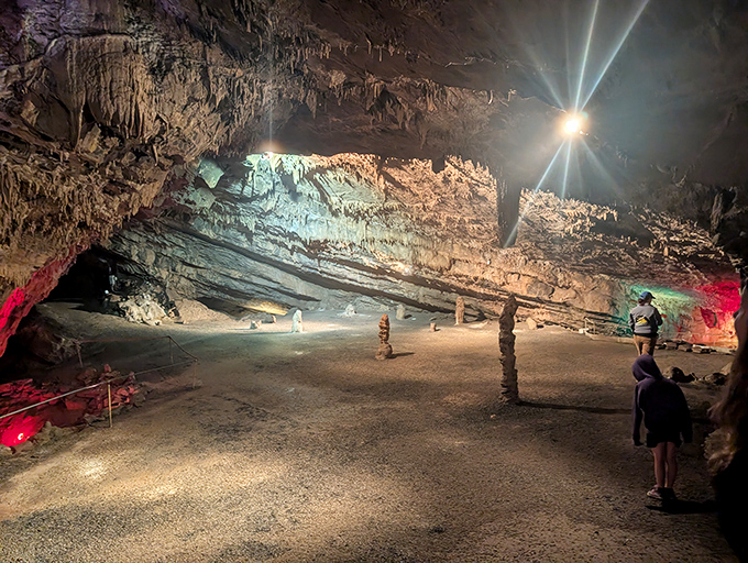 The "Ballroom" chamber opens like nature's cathedral, complete with dramatic lighting that makes you wonder if limestone hired its own Hollywood designer.