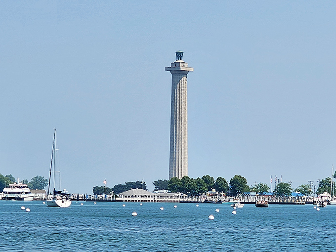 Nature's perfect frame: Oak Point's ancient trees bend toward the water, creating postcard-worthy views of Put-in-Bay's harbor that no Instagram filter could improve.