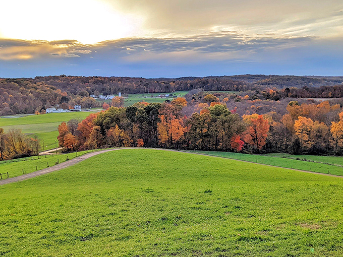 Nature's own IMAX theater: Mount Jeez offers a technicolor display of autumn splendor that no filter could improve upon.