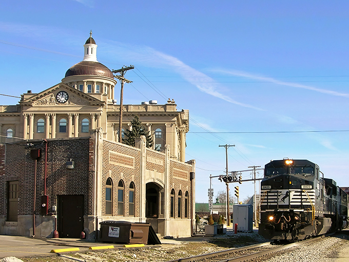 Jefferson Street stretches toward the horizon like a Norman Rockwell painting come to life, where brick buildings stand as guardians of small-town charm.