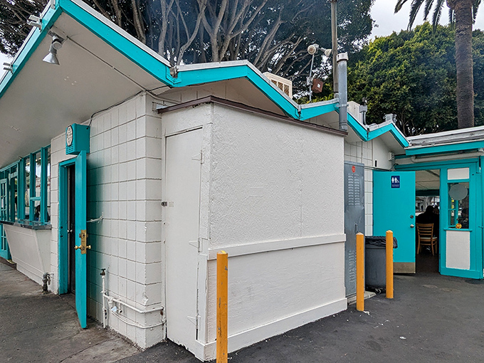 The unassuming teal-trimmed exterior of La Super-Rica might not scream "legendary tacos," but culinary pilgrimages rarely begin with fancy facades.