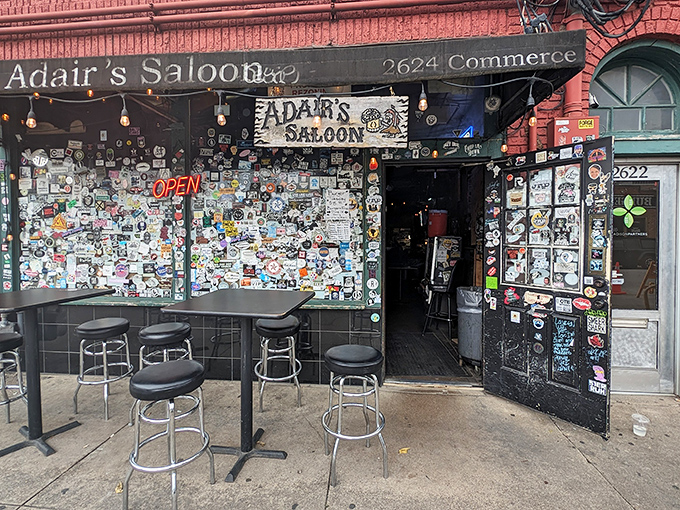 The sticker-plastered facade of Adair's Saloon isn't just a door to a bar&mdash;it's a portal to authentic Dallas honky-tonk heaven.