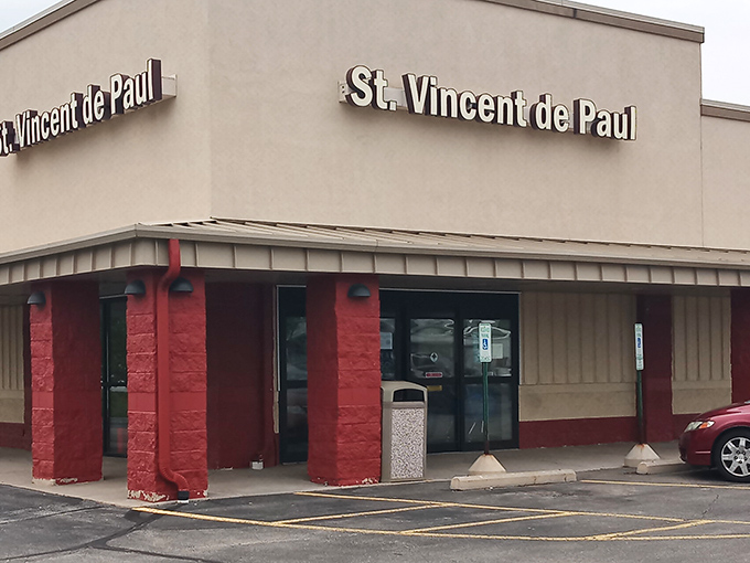 The unassuming exterior with its signature red pillars doesn't hint at the wonderland of secondhand treasures waiting inside this West Bend institution.