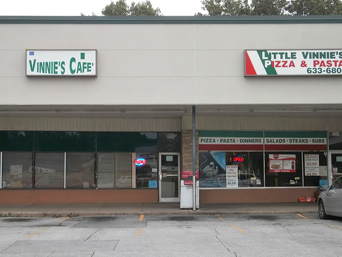 The unassuming storefront of Little Vinnie's might not stop traffic, but locals know this modest exterior hides Delaware's best-kept culinary secret.