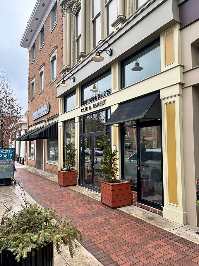 The charming brick fa&ccedil;ade of Broken Rocks beckons from downtown Wooster, promising culinary delights behind those elegant black awnings.