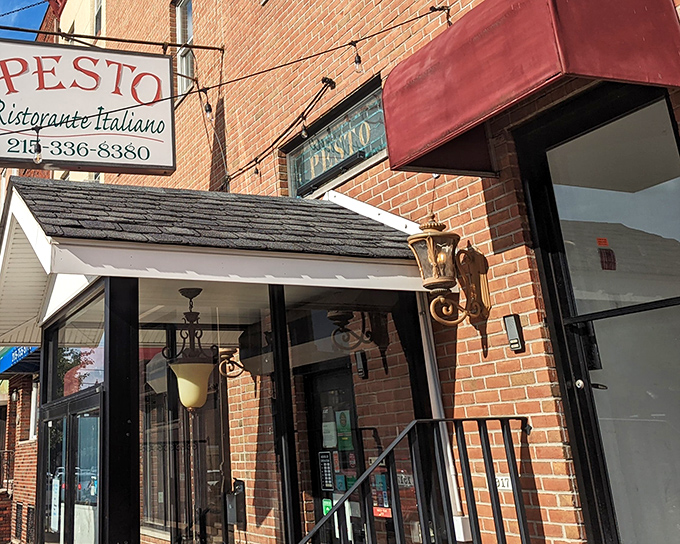 The unassuming brick exterior of Ristorante Pesto hides culinary treasures within, like finding the Hope Diamond at a yard sale.