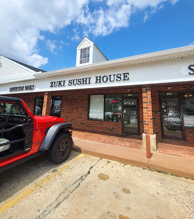 Nestled between suburban storefronts, Zuki Sushi House's unassuming exterior hides culinary treasures that would make any sushi lover's heart skip a beat.
