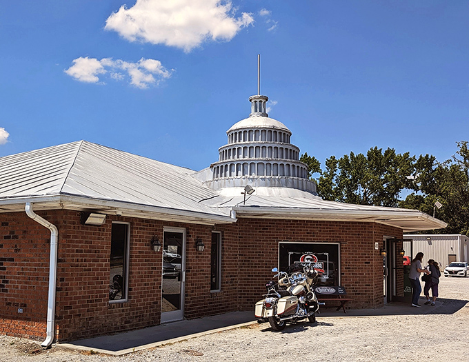 The Capitol dome of barbecue! Skylight Inn's iconic silver crown announces to the world that pork perfection lives here in Ayden.