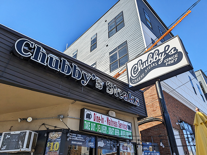 The unassuming exterior of Chubby's Steaks stands as a beacon of hope for cheesesteak pilgrims. No fancy frills, just the promise of Philadelphia perfection inside.