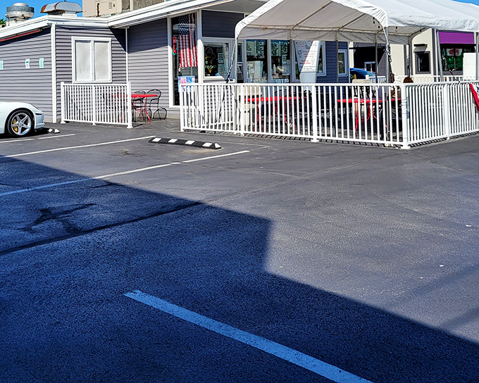 The white picket fence isn't just for show&mdash;it's containing pure happiness in the form of ice cream and comfort food at Miller's Drive-In.