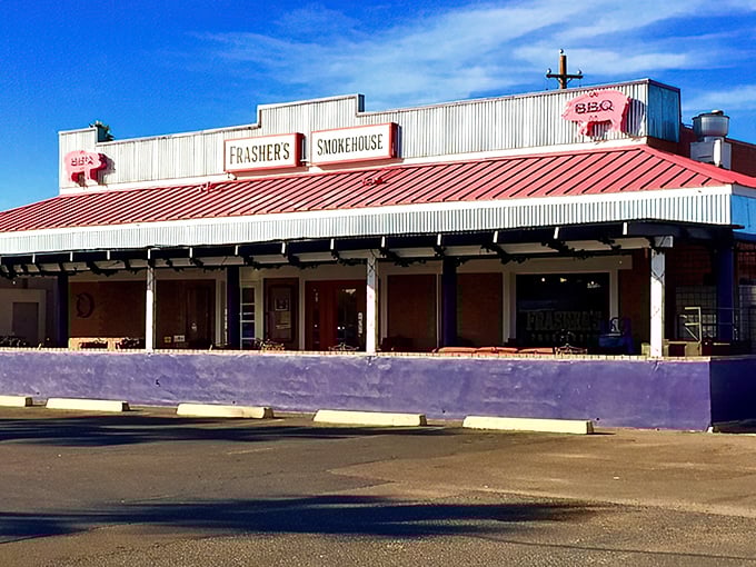 The pink roof and corrugated metal exterior scream "no-frills joint," but that's exactly where the best food hides. Trust your nose, not your eyes.
