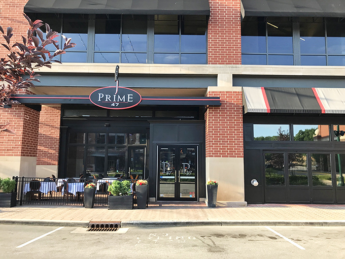 Prime 47's unassuming brick exterior hides culinary treasures within, like finding a diamond mine disguised as a post office.