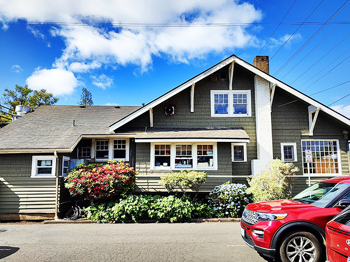 The unassuming craftsman exterior of Word of Mouth Bistro feels like discovering a secret clubhouse where breakfast dreams come true.