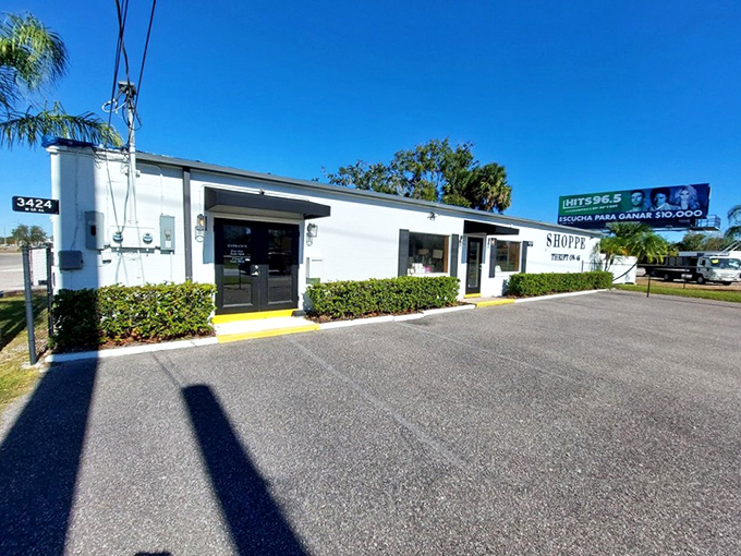 The unassuming white exterior of Thrift on 46 hides a treasure trove within—proof that judging books by covers is always a rookie mistake.