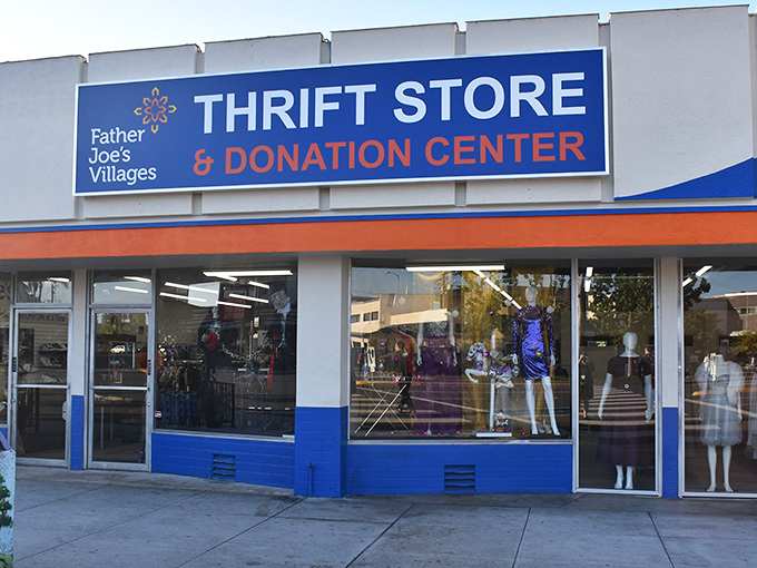 The bright blue and orange fa&ccedil;ade of Father Joe's Villages Thrift Store stands out on University Avenue like a beacon for bargain hunters seeking treasures with purpose.