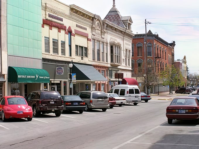 Downtown Huntington's historic buildings stand like well-preserved time capsules, where brick facades tell stories of generations past while welcoming new memories.