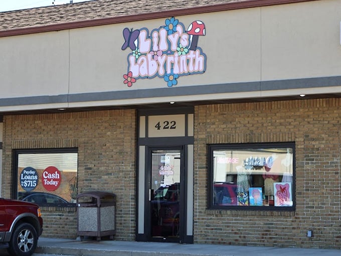 The unassuming storefront of Lily's Labyrinth belies the technicolor wonderland waiting inside. Like finding Narnia in a strip mall!