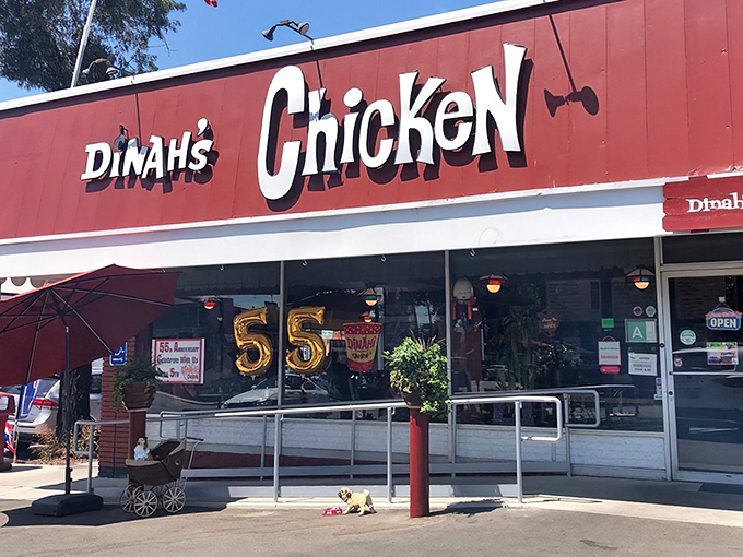 The unassuming brick-red exterior of Dinah's Chicken in Glendale has been luring fried chicken aficionados since 1967. Some landmarks don't need neon to shine.