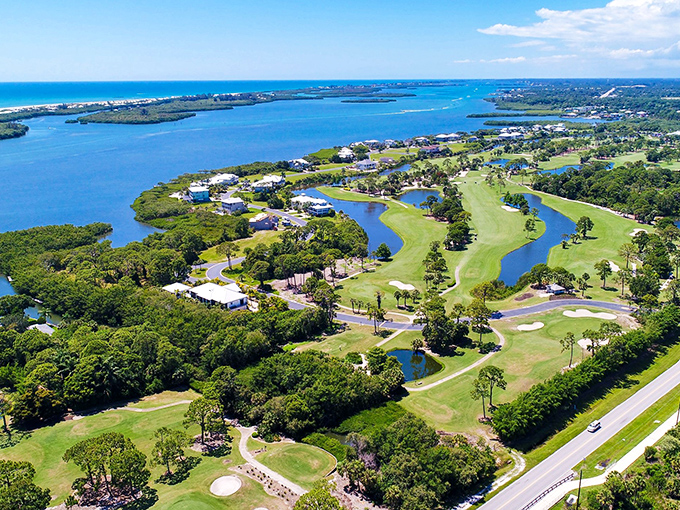 Aerial paradise where golf courses meet waterways. Englewood's landscape is like nature's own retirement brochure come to life.