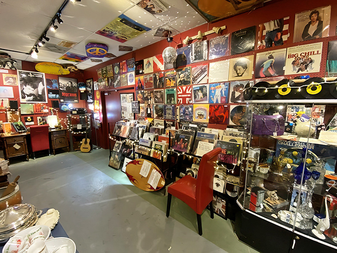 Step into a wonderland where crystal display cases frame elegant sitting areas, inviting you to imagine these treasures in your own living room.