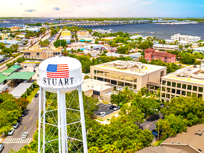 Colorful waterfront homes line Stuart's canals, where boats bob gently in the water like patient pets waiting for their next adventure.