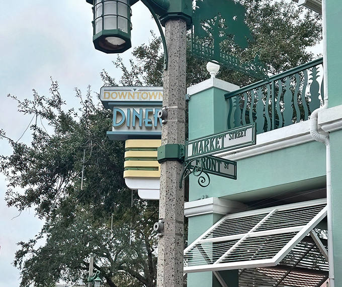That retro sign isn't just decoration &ndash; it's a beacon calling hungry souls to breakfast nirvana in Celebration.