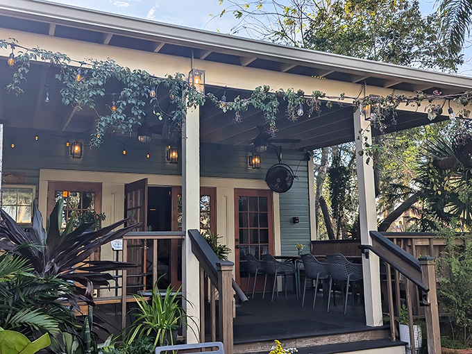 This charming cottage-style exterior whispers "hidden gem" louder than a dinner bell at suppertime.