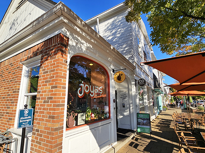 Joya's charming brick exterior beckons from Worthington's historic district, promising culinary adventures behind that distinctive orange logo.