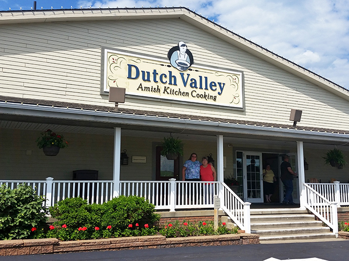 The unassuming exterior of Der Dutchman belies the culinary treasures within. Like finding a Michelin star restaurant disguised as your grandmother's house.