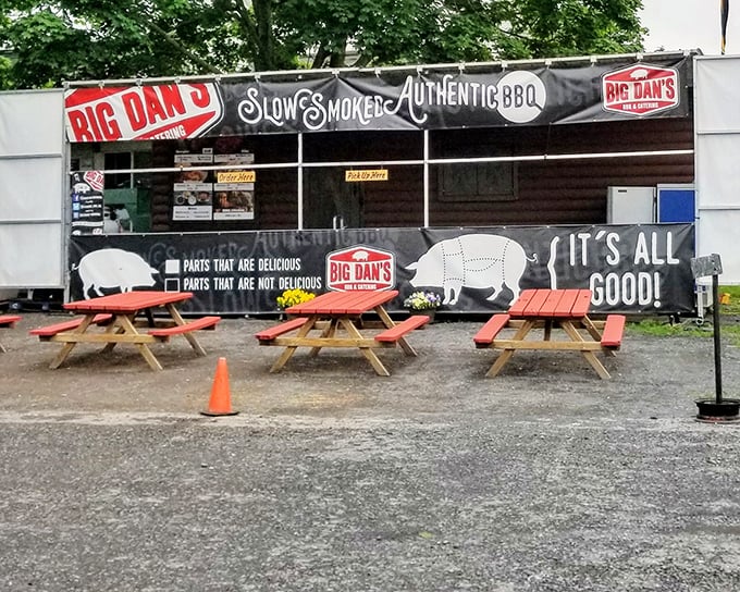 The roadside promise of "Slow Smoked Authentic BBQ" at Big Dan's isn't just signage&mdash;it's a solemn vow to your taste buds.
