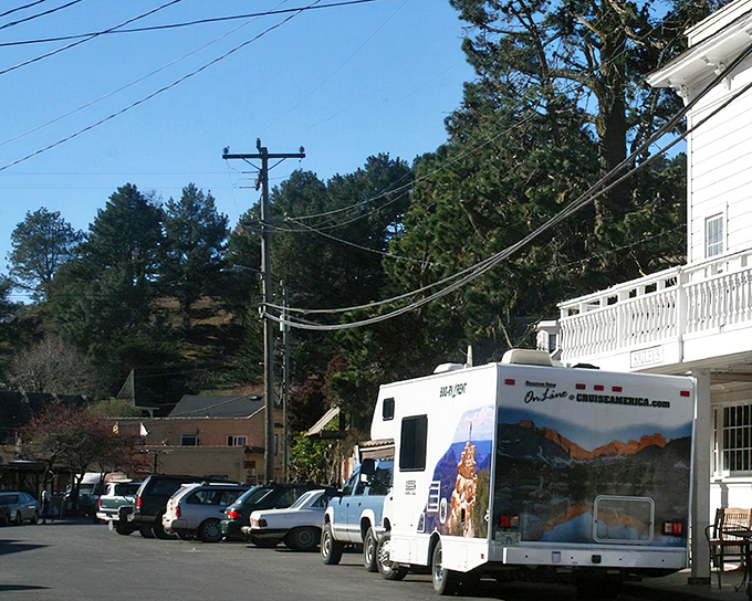 Main Street Bolinas &ndash; where time slows down and parking spots are treasured like California real estate. The ultimate small-town charm offensive.