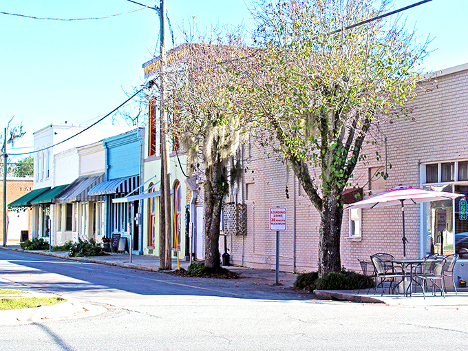 Downtown charm on full display! Monticello's historic storefronts with their colorful awnings create the perfect small-town backdrop for an afternoon stroll.
