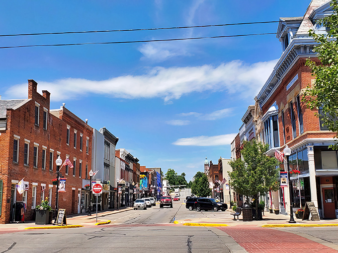 Jefferson Street stretches toward the horizon like a Norman Rockwell painting come to life, where brick buildings stand as guardians of small-town charm.