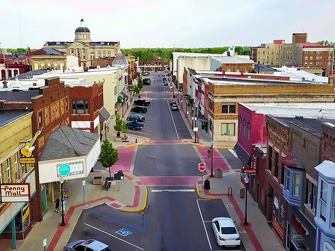Downtown Huntington stretches before you like a Norman Rockwell painting come to life, complete with that magnificent courthouse dome watching over everything.
