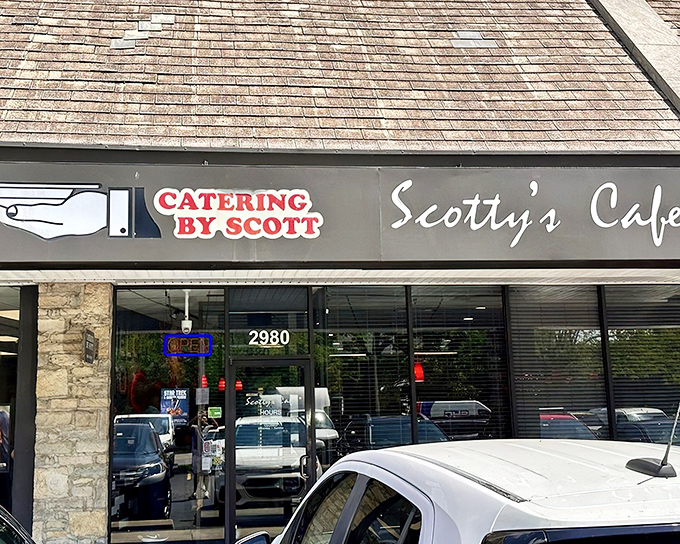 The unassuming storefront of Scotty's Cafe hides culinary treasures within. Like finding a secret sandwich society in plain sight on East Broad Street.