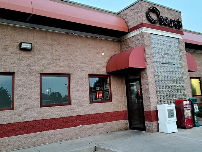 The modest brick exterior of Oscar's Classic Diner belies the breakfast paradise waiting inside. Those red awnings are basically a superhero cape for hungry Missourians.