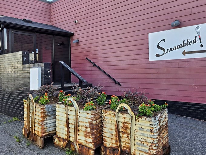 The pink exterior of Scrambled isn't just a building&mdash;it's a morning beacon of hope for the breakfast-deprived souls of Greensboro.