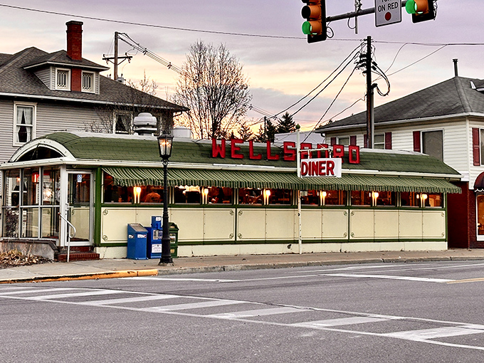 The gleaming stainless steel exterior of Wellsboro Diner isn't trying to be retro&mdash;it's the real deal, a genuine slice of Americana standing proudly on Main Street.