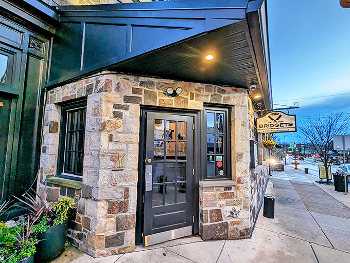 The stone façade of Bridget's Steakhouse stands like a culinary fortress in downtown Ambler, promising treasures within that the locals wish they could keep secret.