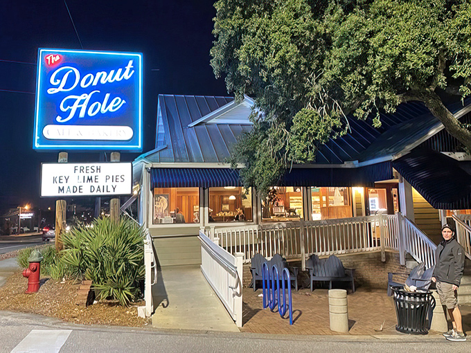 The blue sign beckons like a lighthouse for the breakfast-starved. Fresh key lime pies made daily? That's Florida's version of "We have the meats!"