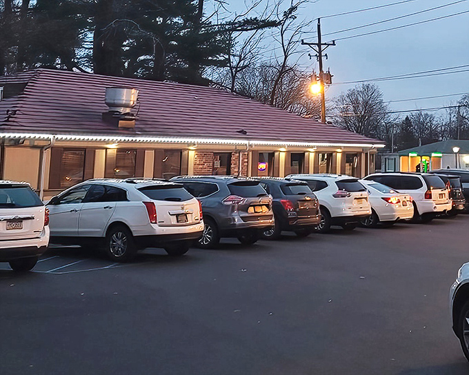 The packed parking lot tells you everything you need to know. Route 3 Diner's modest exterior hides Delaware's breakfast paradise within those red-roofed walls.